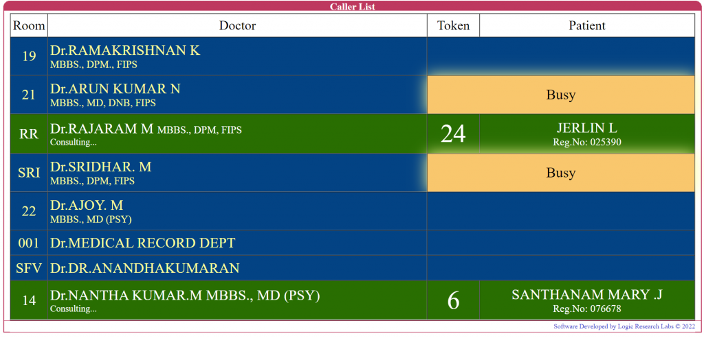 Token Display and Queue Management System - Logic Research Labs