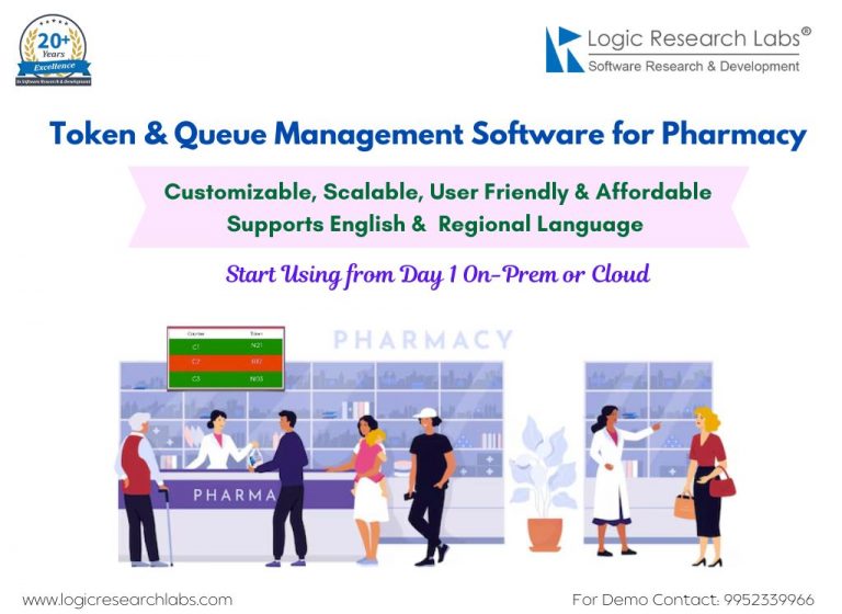 Token & Queue Management Software for Pharmacy | Queue Display System - Logic Research Labs