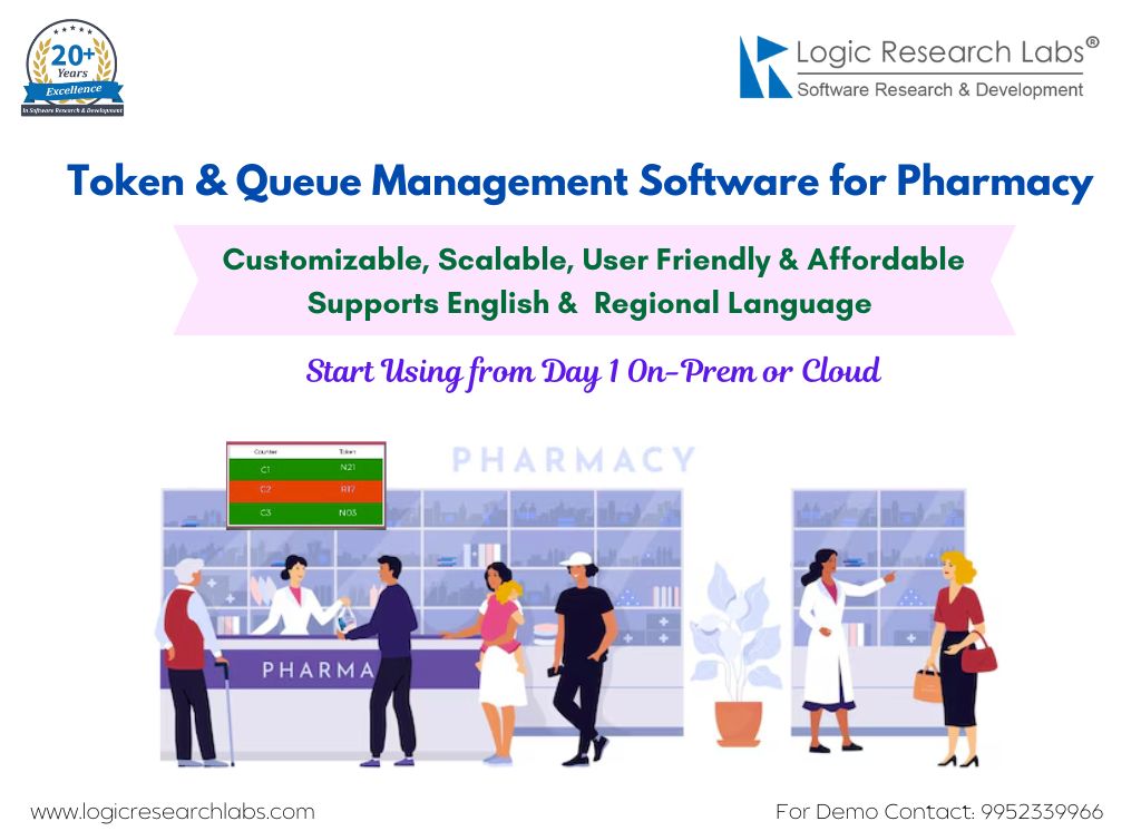 Token & Queue Management Software for Pharmacy | Queue Display System - Logic Research Labs
